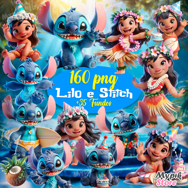 Kit Digital LILO E STITCH 3D - Drive da Cris