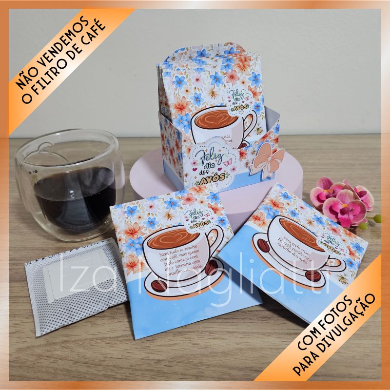 Sachê de café com suporte – dia dos avós - Drive da Cris