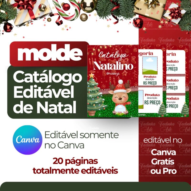 Catálogo Natalino 2025 Editável pelo Canva - Drive da Cris