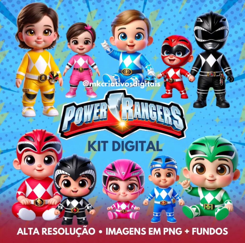 KIT DIGITAL POWER RANGERS BABY - Drive da Cris