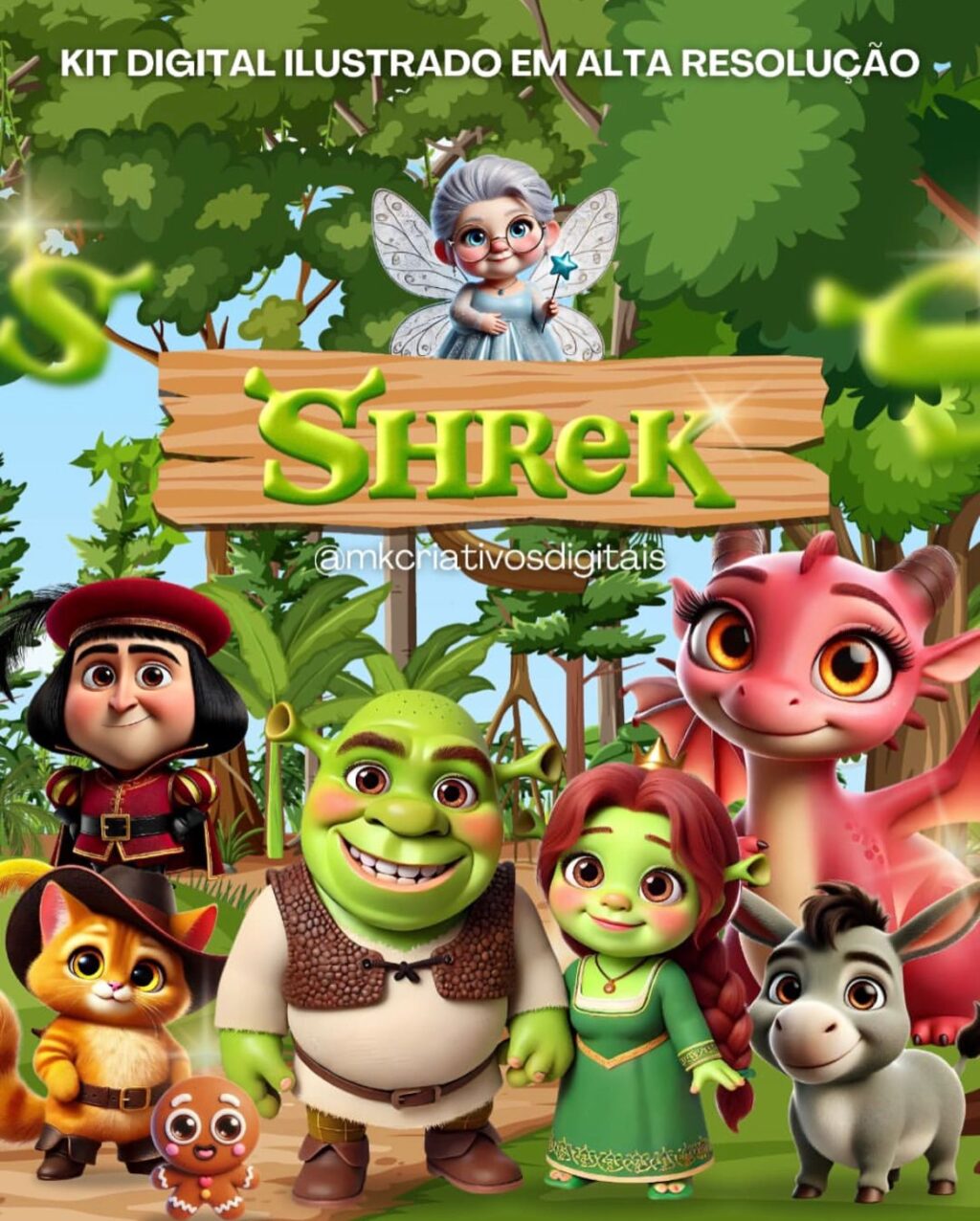 KIT DIGITAL SHREK - Drive da Cris