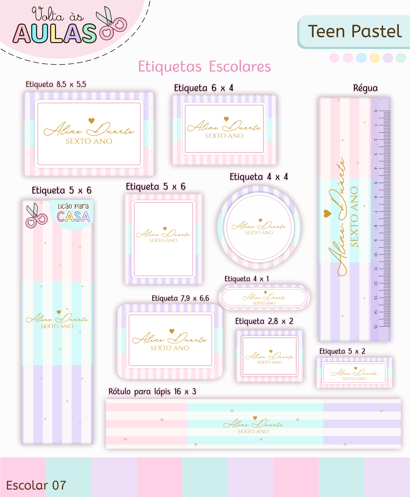 Volta às Aulas – TEEN PASTEL - Drive da Cris