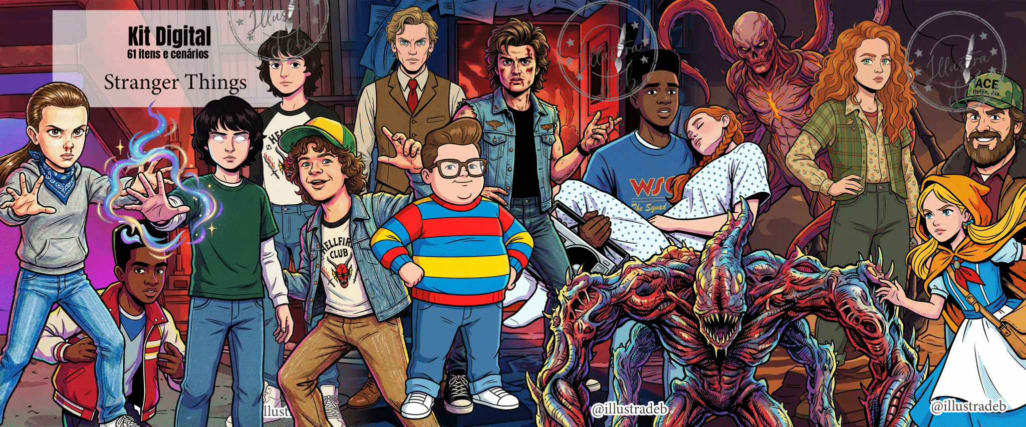 Kit Digital Stranger Things - Drive da Cris
