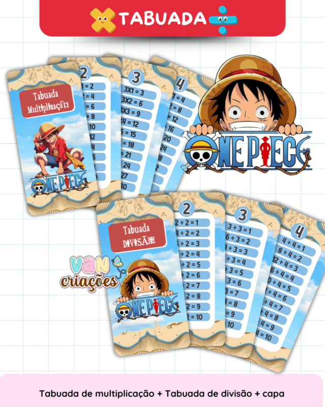 Arquivo Digital – Tabuada One Piece - Drive da Cris